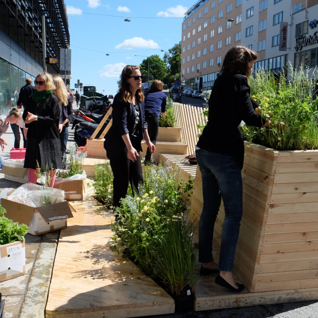 Public Parklet - with stormwater design in Stockholm